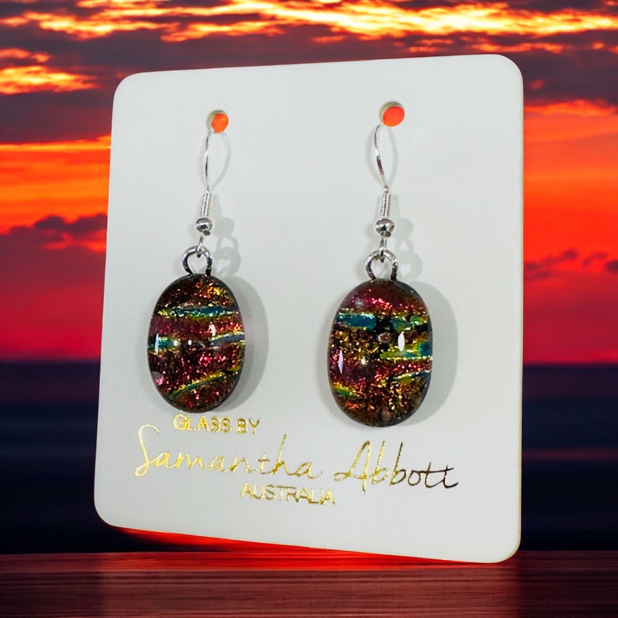 Ablaze Glass Drop Earrings – Samantha Abbott Glass